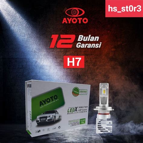Jual Lampu Led Mobil Utama Headlamp Socket AYOTO H7 1 Set Sepasang