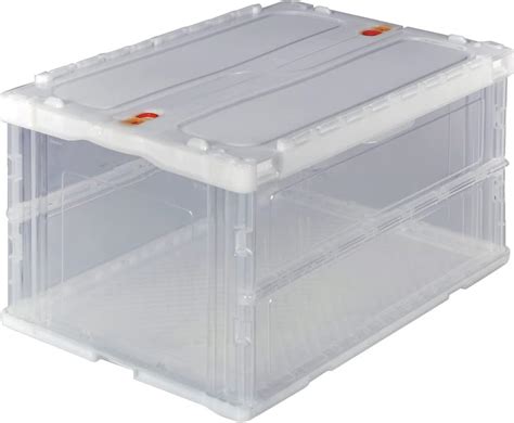 Jp トラスコ中山 Trusco 薄型折りたたみコンテナ 75l スライドロックフタ付 透明 Tr C75b Tm 収納ケース 収納ボックス Diy・工具・ガーデン