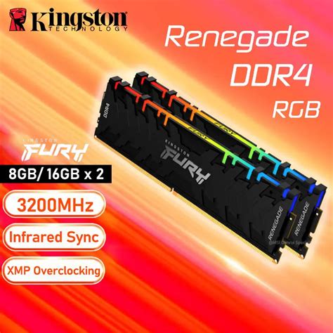 Memória RAM Kingston Renegade RGB DDR4 8GB 16 GB 3200MHz
