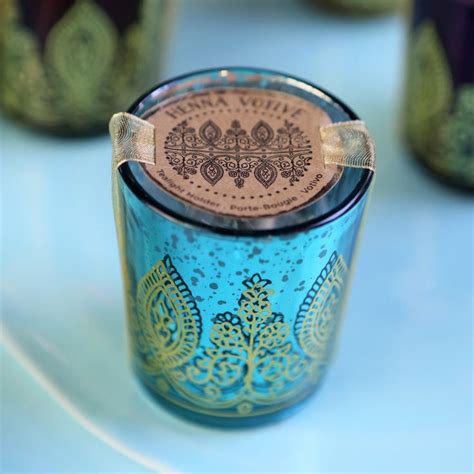 Indian Jewel Henna Votives Assorted Set Of 6 Tea Lights Tealight