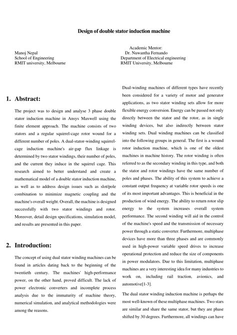 Pdf Design Of Double Stator Induction Machine