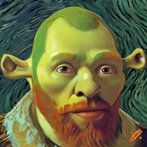Artistic Rendition Of Shrek In The Style Of Van Gogh On Craiyon
