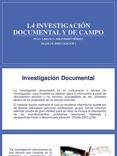 14 Investigación Documental Y De Campo Pdf Información Hipótesis