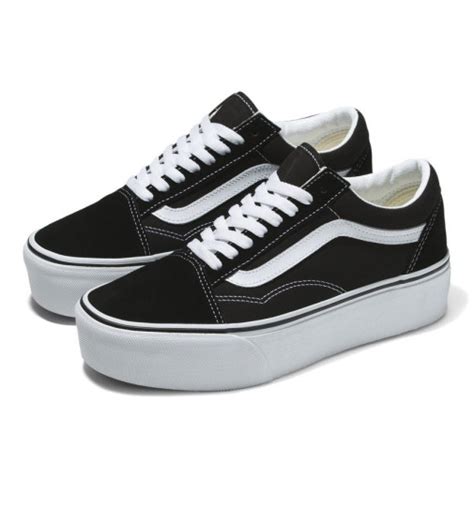 Vans Ua Old Skool Stackform Suedecanvas Blacktrue White Size 36