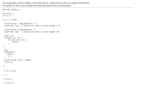 Solved The Program Below Reads Two Integers N And M From The Chegg