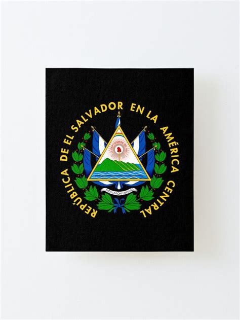 El Salvador Flag El Salvador Emblem Design Salvadoran Graphic Mounted