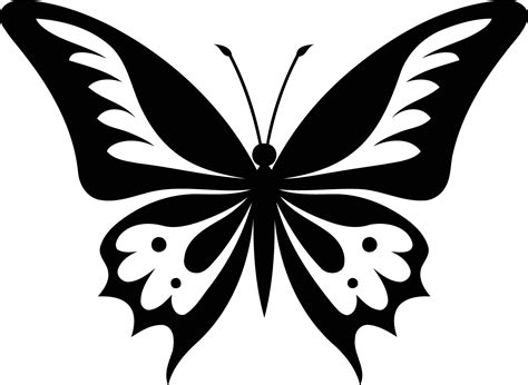 Elegant Black And White Butterfly Silhouette Perfect For Design