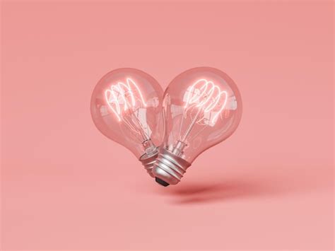 Premium Photo Interlocking Heart Light Bulbs