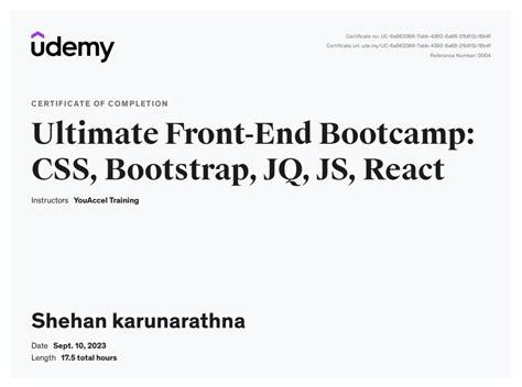 Shehan Karunarathna On Linkedin Udemy Course Completion Certificate