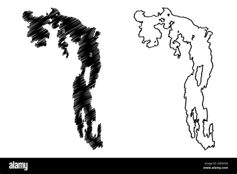 Carte Du Lac Winnipegosis Canada Amérique Du Nord Illustration