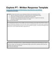 APCSP EXPLORE Written Pdf Explore PT Written Response Template Assessment Overview And