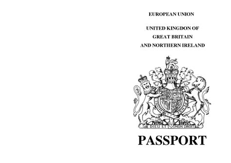 Passport Uk 2 Passport Template Best Templates Northern Ireland Great Britain Teachers The