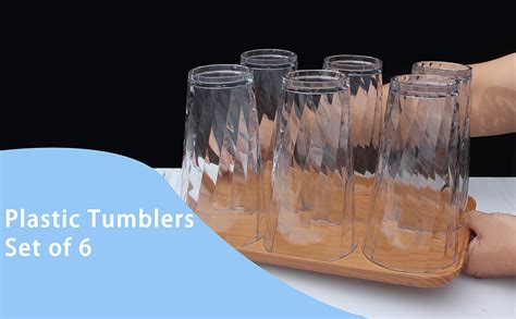 Hongboli Unbreakable Plastic Drinking Glassesset Of 6