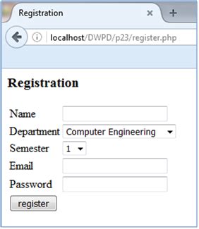 Develop Small Php Application S Using Forms And Database Dwpd Sem