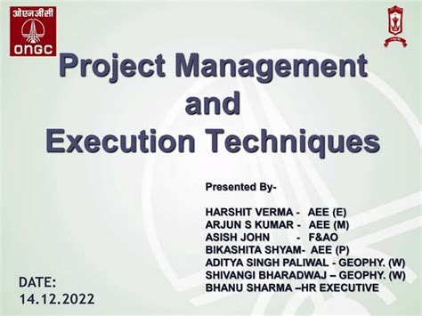 Project Execution And Project Management Gt Iv Batch 2pptx