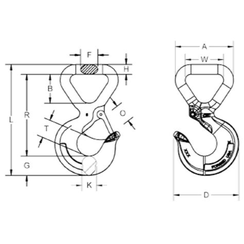 Cm Flat Eye Rigging Hook Without Latch Hook Flat Eye 1 12t A Ptd Flexible Assembly Systems