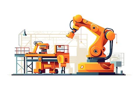 Premium Vector Industrial Robot On Platform