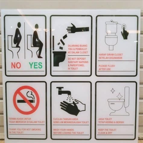 Jual Sign Stiker Tata Cara Penggunaan Toilet Sticker Cara Pakai