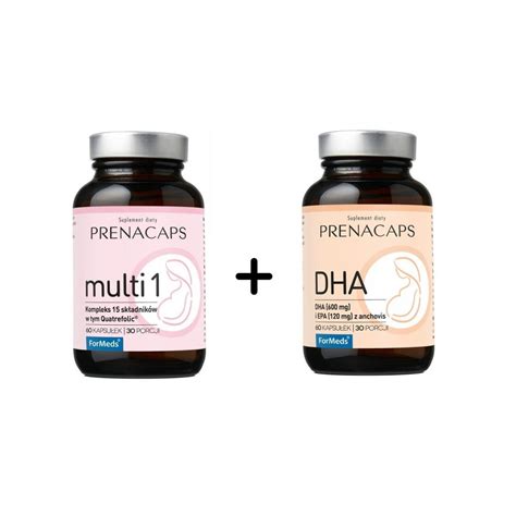 PRENACAPS Zestaw Multi 1 DHA 1 Trymestr Ciąży 60 kaps x2 ForMeds