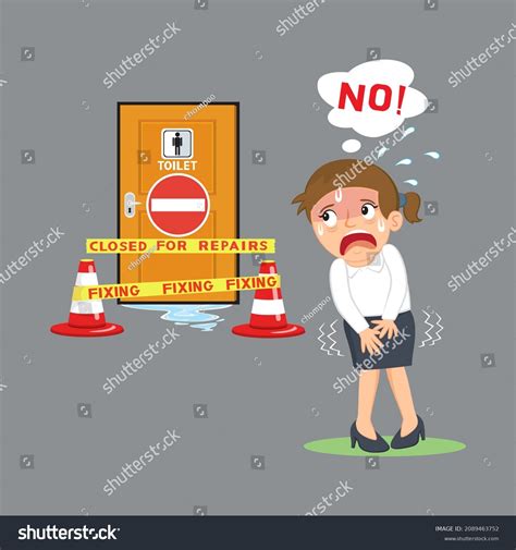 Woman Felt Stomach Ache Front Toilet Stock Vector Royalty Free