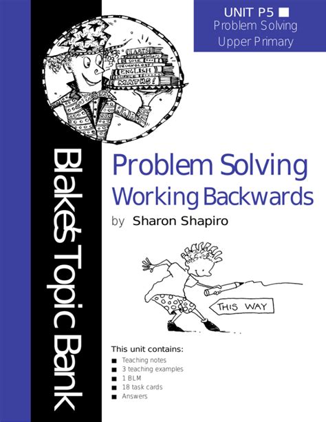 Problem Solving Working Backwards Upper Primary Math