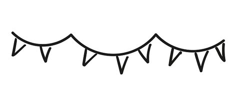 낙서 휴일 멧새 화환 라인 기념일 파티 플래그입니다 축하 파티 손으로 그린 요소 플랫 벡터 격리 그림 갈란드 장식품에 대한 스톡 벡터 아트 및 기타 이미지 Istock