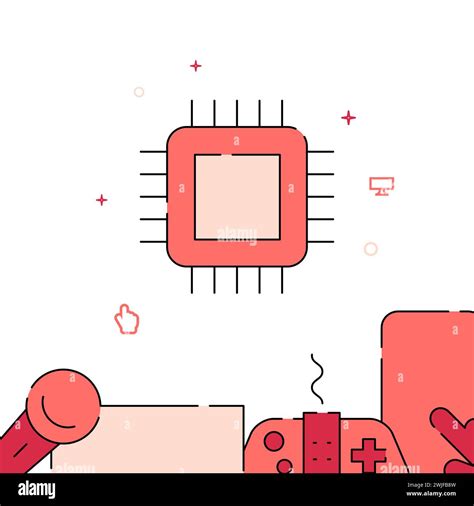 chip microcircuit filled line vector icon simple illustration