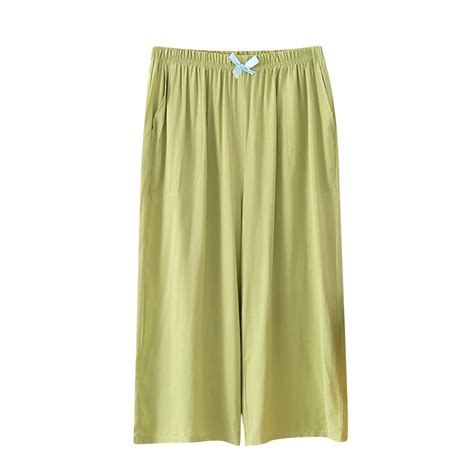 Jiuke Capri Pants For Women High Waisted Summer Pajama Bottoms