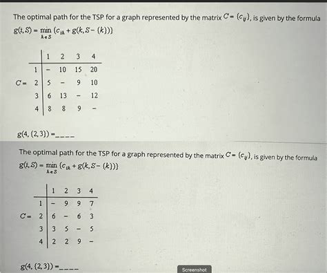 Solved The Optimal Path For The Tsp For A Graph Represented Chegg