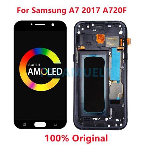 Original A720f Display For Samsung Galaxy A7 2017 Lcd With Frame 5 7