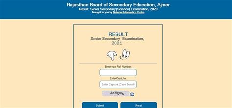 RBSE 12th Result 2021 Out Link Arts Commerce Science Name Wise