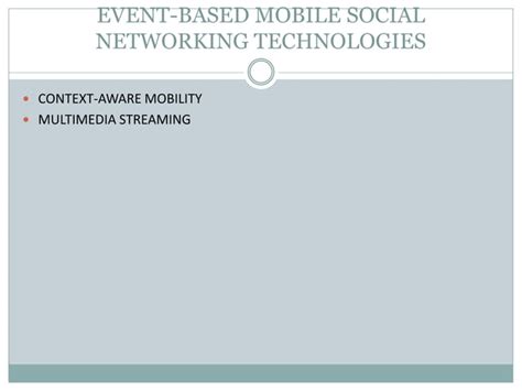 Event Based Social Networks Ppt