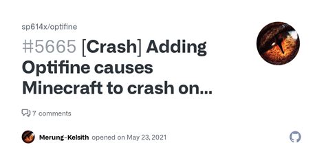 Crash Adding Optifine Causes Minecraft To Crash On Load Issue 5665 Sp614x Optifine GitHub