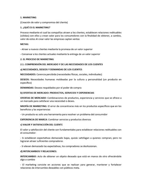Mercadotecnia Pdf Marketing Mercado Economía