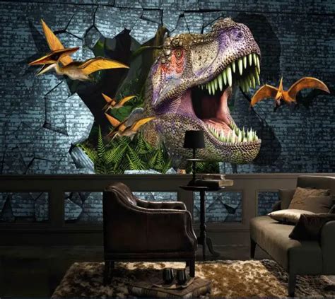 Buy New 3d Dinosaurs Wall Mural Wallpaper Full Wall