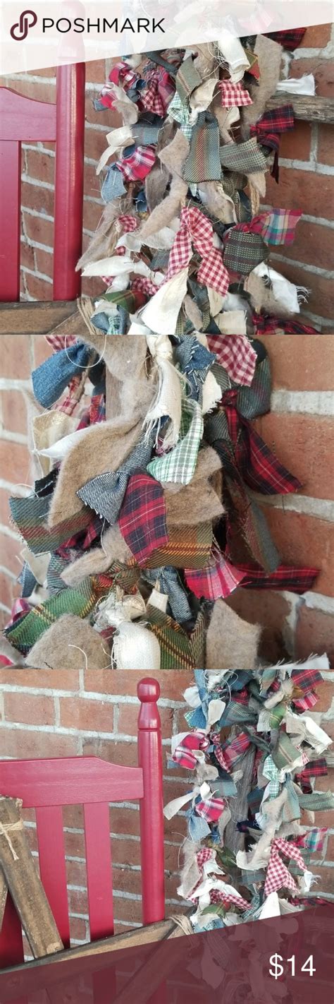 5 Foot Rag Garland Primitive Farmhouse Rag Garland Garland Colorful