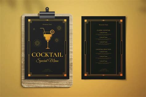 20 Cocktail Menu Templates With Modern And Classy Design Design Shack