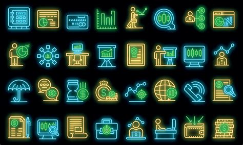 trader icons set vector neon 8672896 vector art at vecteezy