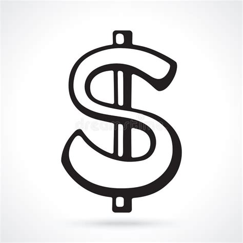 Silhouette De Symbole Dollar Avec Deux Lignes Verticales Illustration