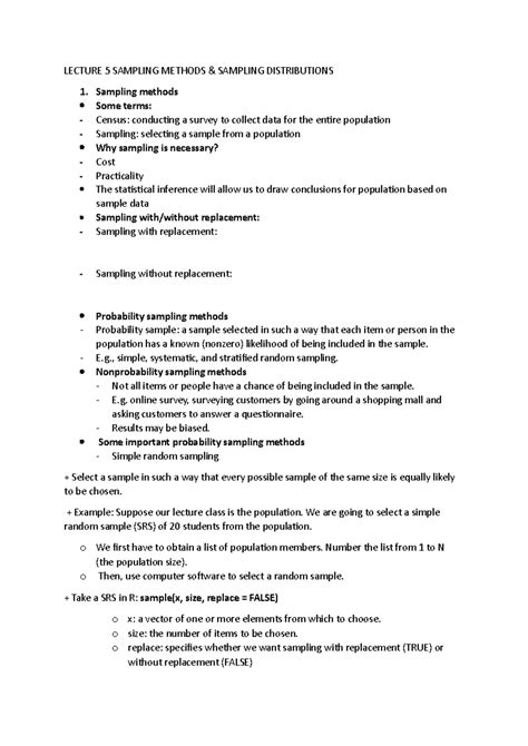 Lecture 5 Sampling Methods Lecture 5 Sampling Methods And Sampling