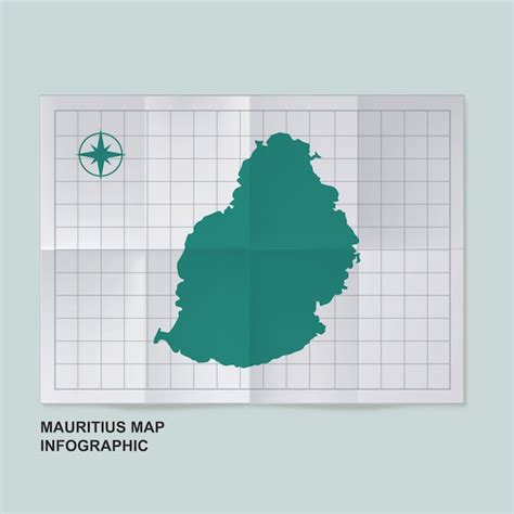 Premium Vector Mauritius Map Country In Folded Grid Paper
