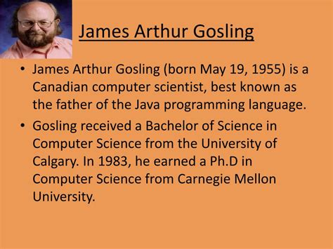 Ppt James Gosling And Java Powerpoint Presentation Free Download