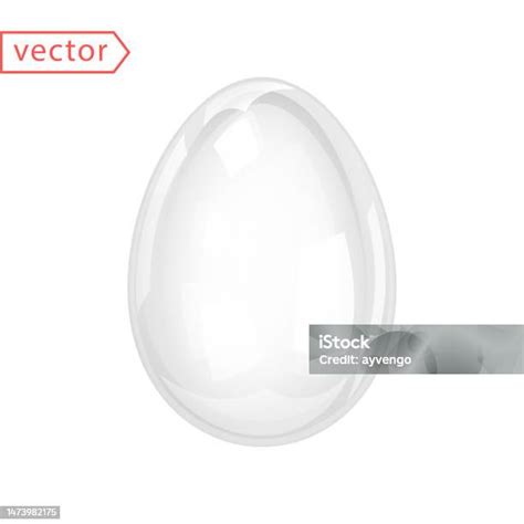 부활절 달걀 흰색 배경에 격리된 반짝이는 유리 계란 휴일 디자인을 위한 명확한 투명한 개체입니다 현실적인 3d 벡터 그림 부활절 달걀에 대한 스톡 벡터 아트 및 기타 이미지