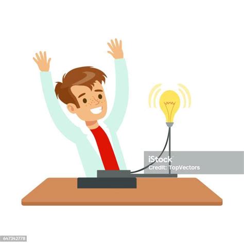 소년과 전기 물리학 실험 과학을 하 고 아이 미래에 전문 과학자의 꿈을 연구 귀여운에 대한 스톡 벡터 아트 및 기타 이미지 귀여운 독일 벡터 Istock