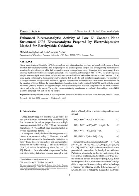 Pdf Enhanced Electrocatalytic Activity Of Low Ni Content Nano