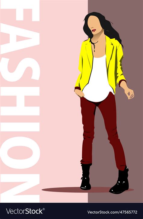 Fashion Woman Silhouette 3d Royalty Free Vector Image