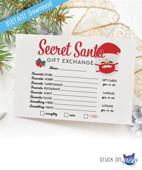 Printable Secret Santa Notes Printable Word Searches