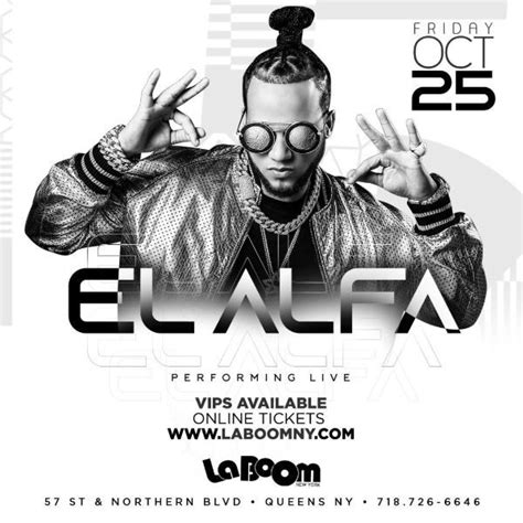 El Alfa Live Performance Concert At La Boom New York Tickeri