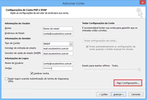 Como Adicionar Conta De E Mail No Outlook 2016 Imap