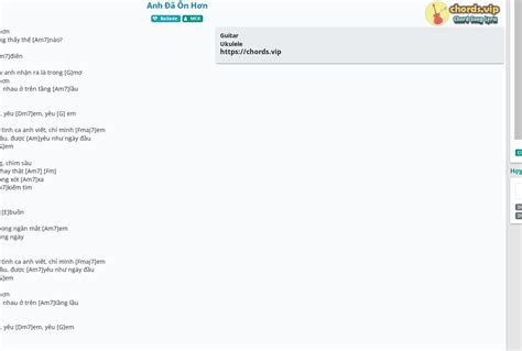 Chord Anh Đã Ổn Hơn tab song lyric sheet guitar ukulele chords vip